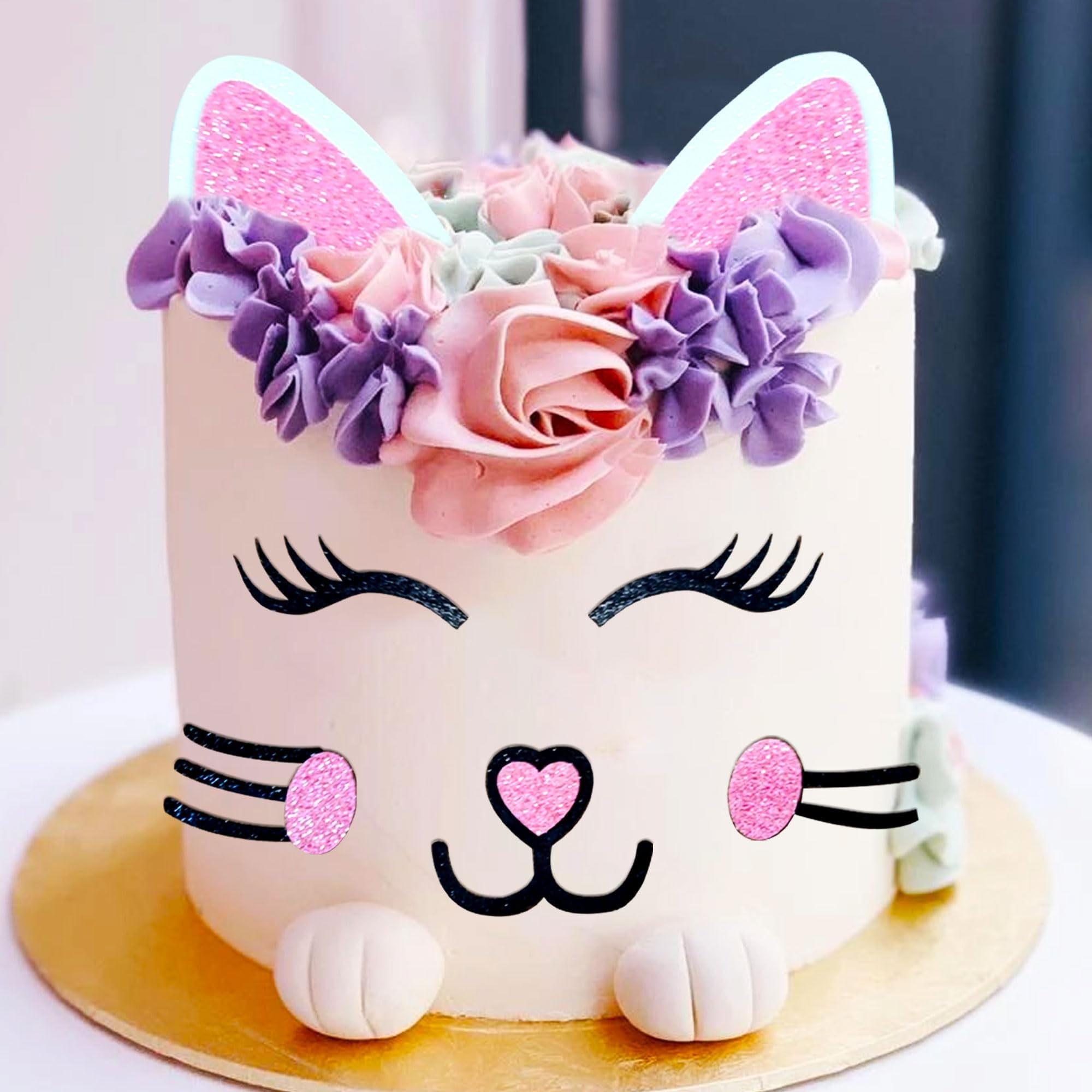 Amazon.com: 26 Pcs Cat Cake Topper Cute Cat Figurines Cat Happy ...