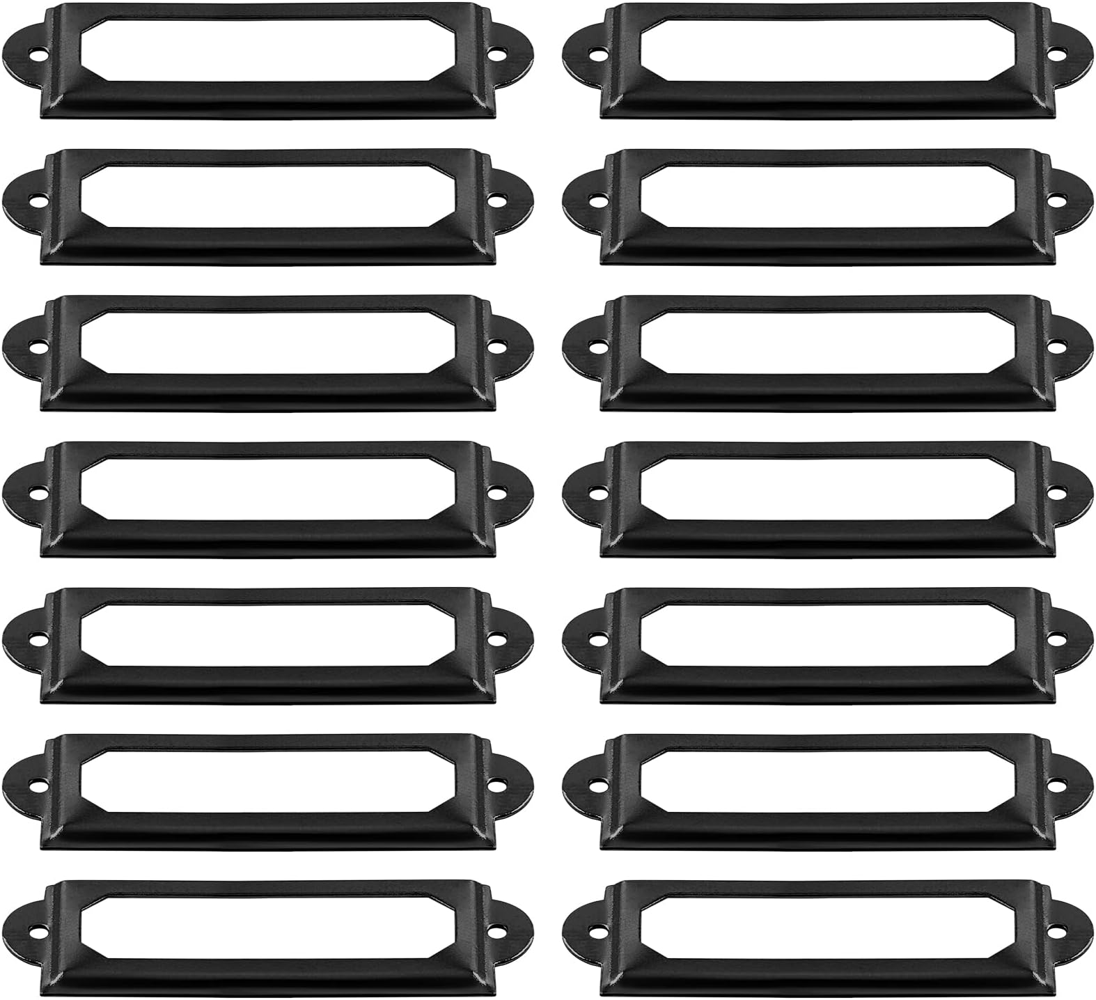 Amazon.com : Suiwotin 60pcs Metal Label Holder, Black Metal Library ...