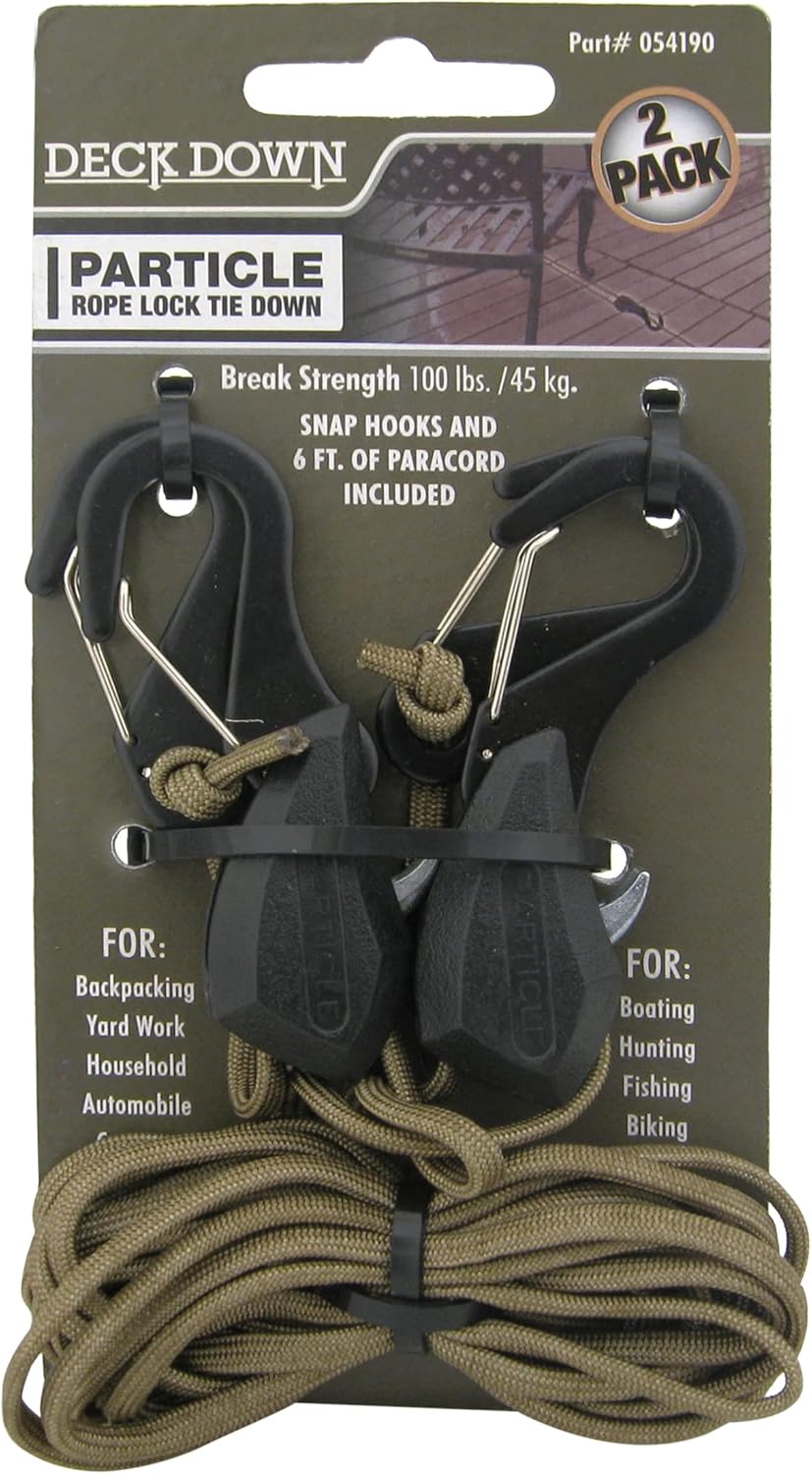 Deck Down 54190 Para Cord Particle Rope Lock with Clasp Hooks, 6-Feet ...