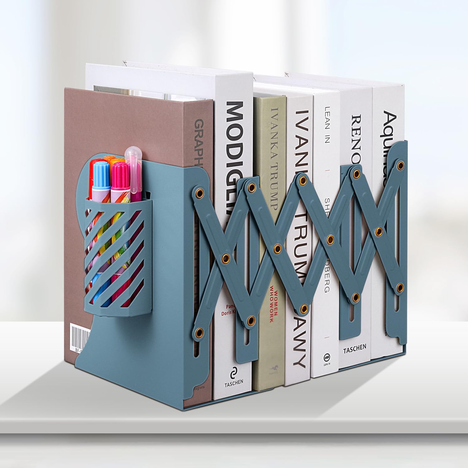 Amazon.com: Honagu Adjustable Bookends, Metal Book Ends for Shelves ...