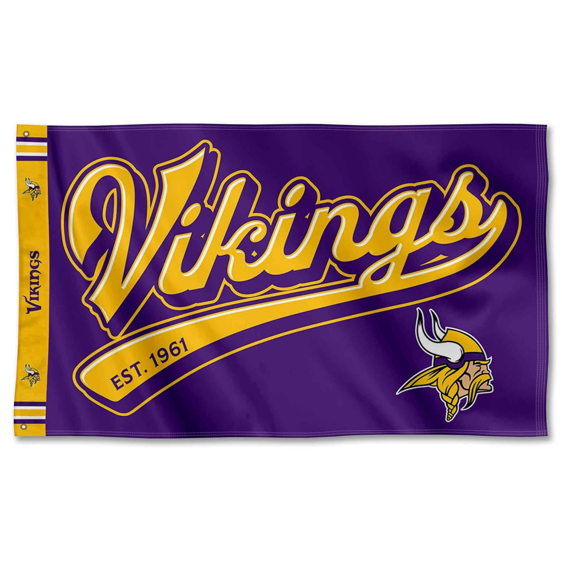 Amazon.com : WinCraft Minnesota Vikings Script Logo Premium Flag ...
