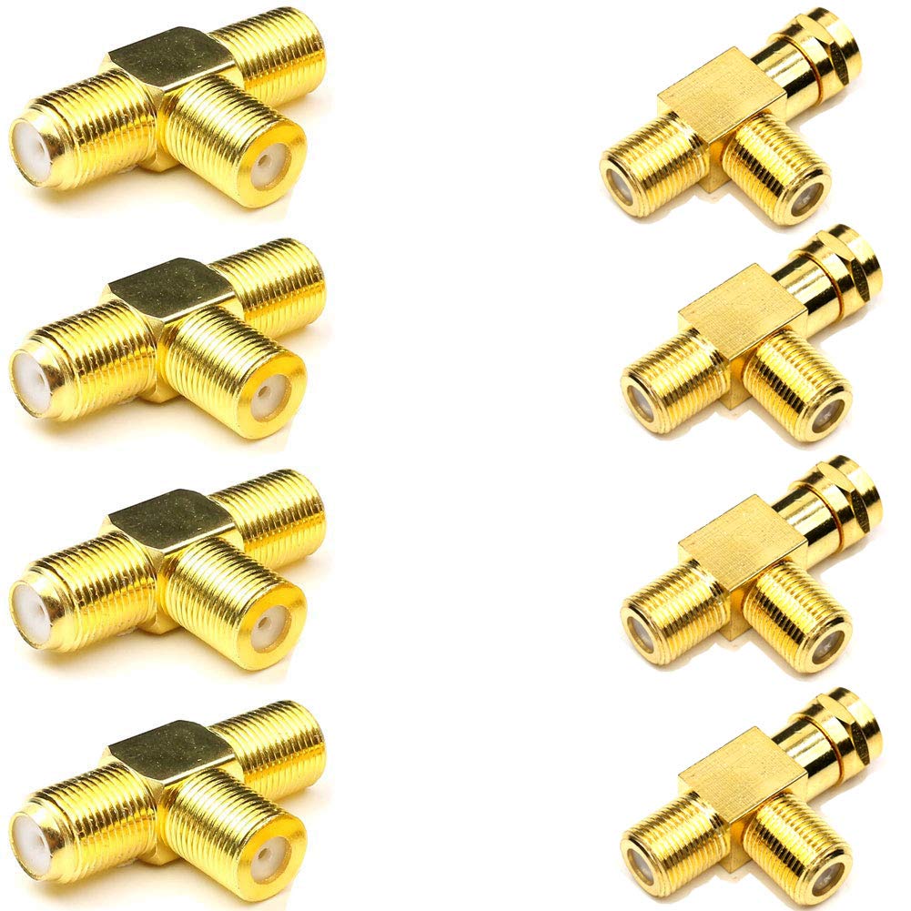 F Type Splitter,ANHAN F Male to Female Connectors 3 Way F Coax ...