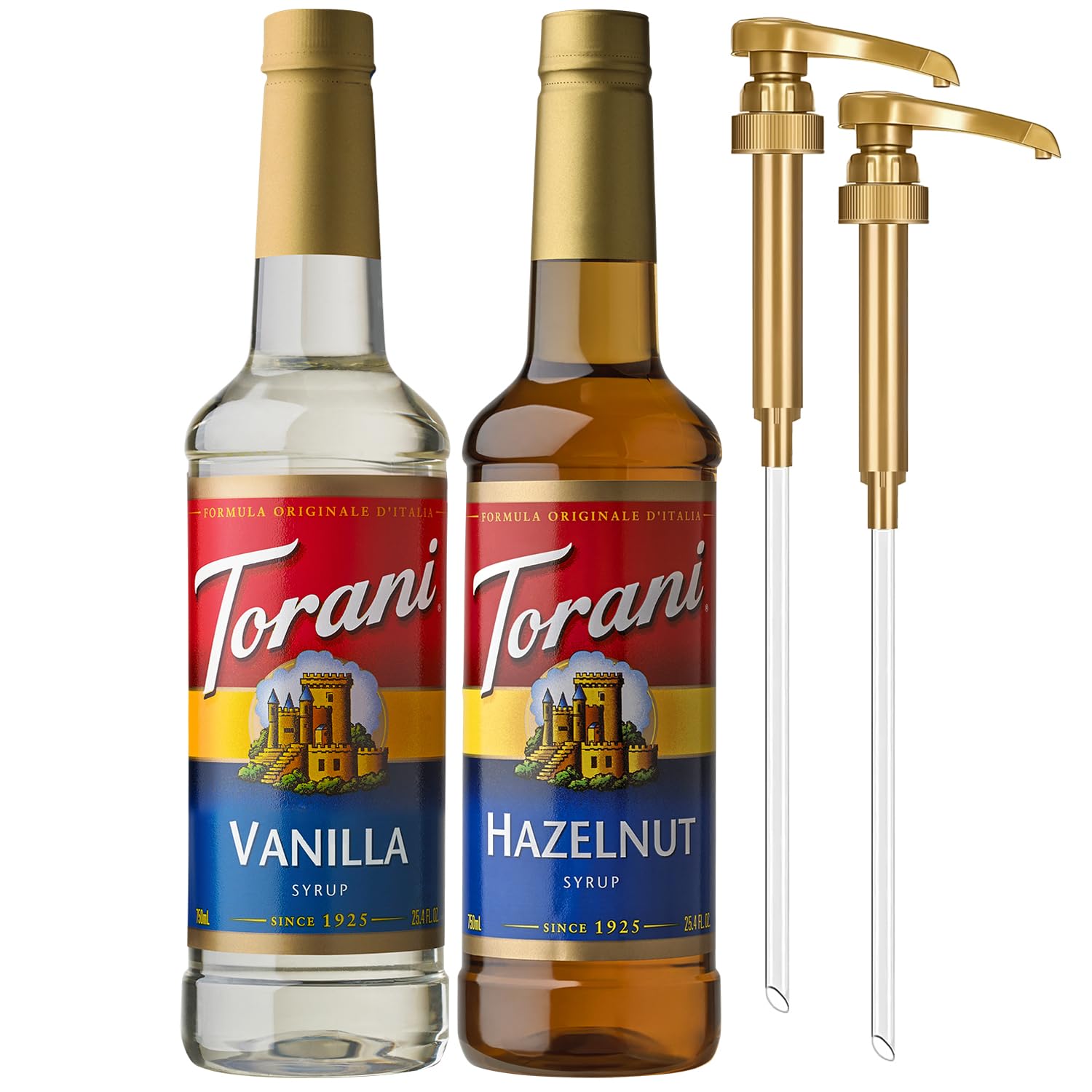 Amazon.com : Torani Syrups, Hazelnut and Vanilla Syrup Variety 2-Pack ...