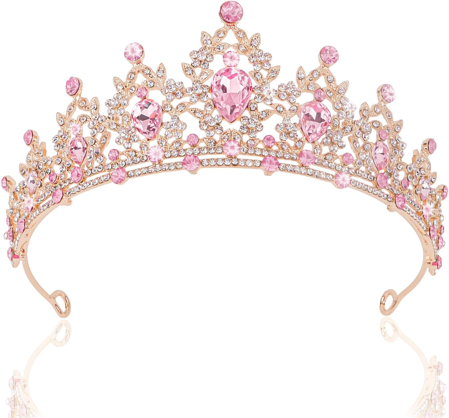 Amazon.com : CIEHER Pink Crown Crystal Tiaras for Women Princess Crown ...