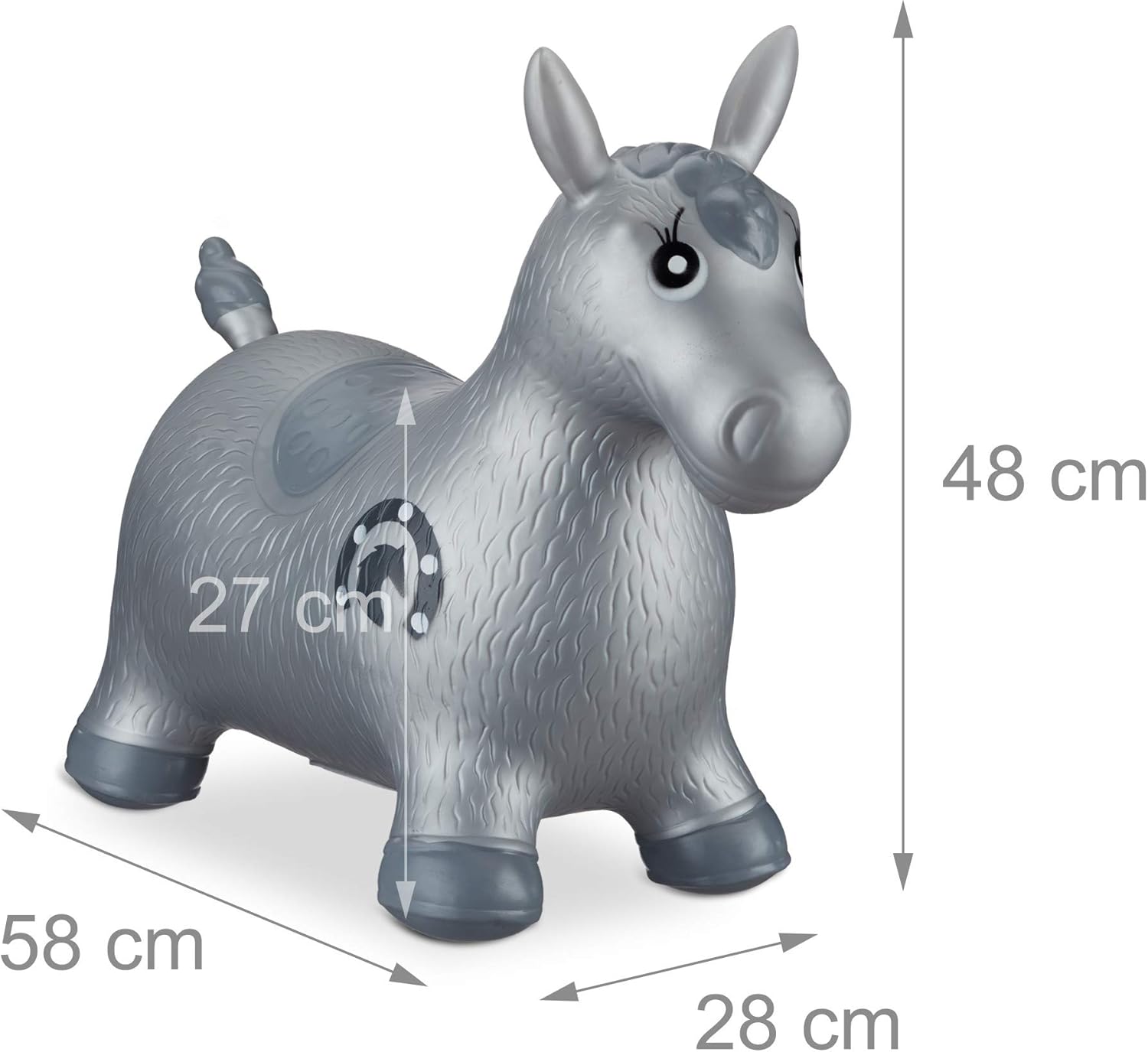 Relaxdays 10024991_111 Hopping Horse, Air Pump Included, Up to 50 kg ...