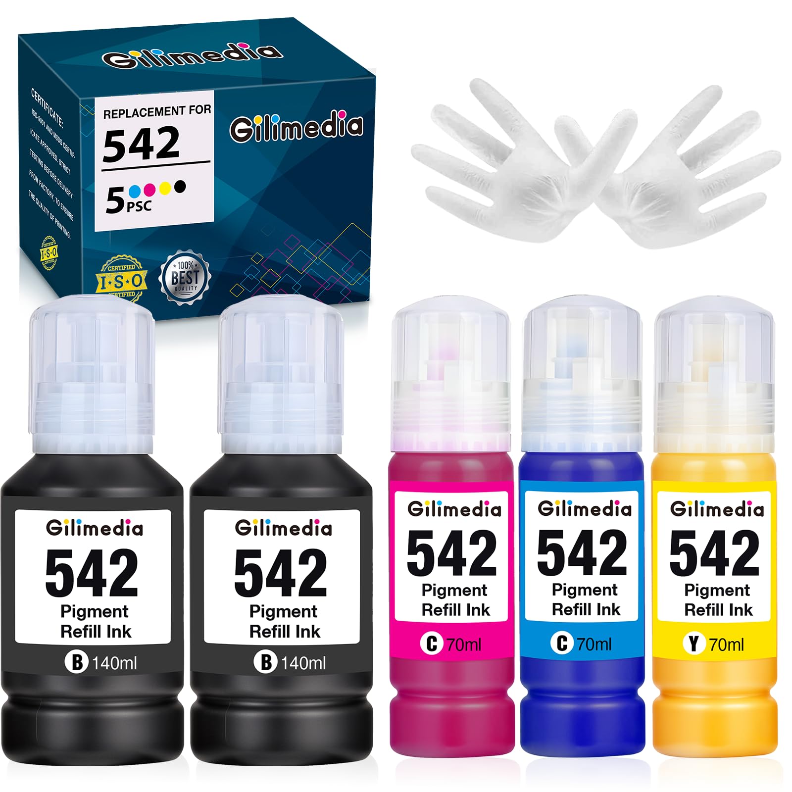 Amazon.com: 542 Ink Refill Bottles 5 Pack Compatible Replacement for ...