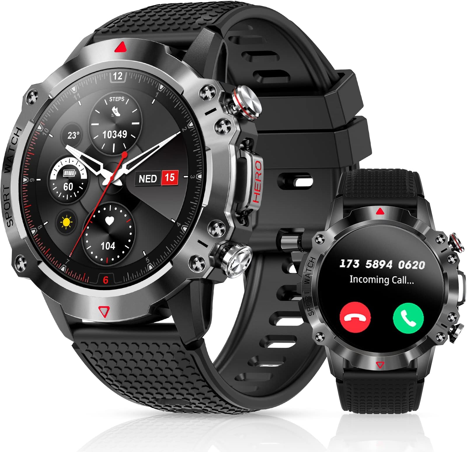 HONGHCL Smartwatch Hombre con Alexa, Reloj Inteligente de Llamada ...