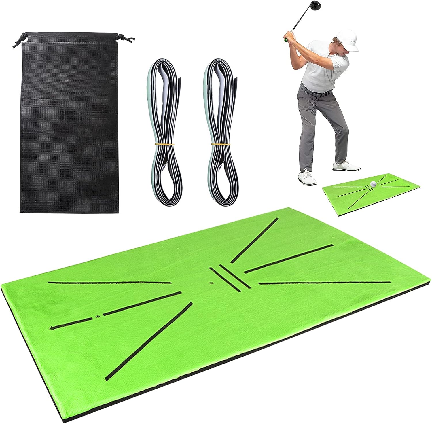 Golf Hitting Mat, Golf Mat 12 x 24 inches, Golf Practice Mat Swing Path ...