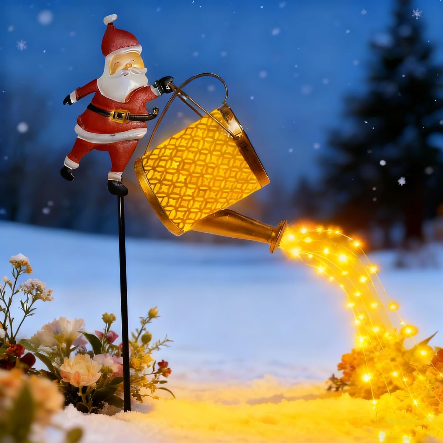 Amazon.com: Christmas Solar Kettle Lights Garden Lawn Decorative Lights ...