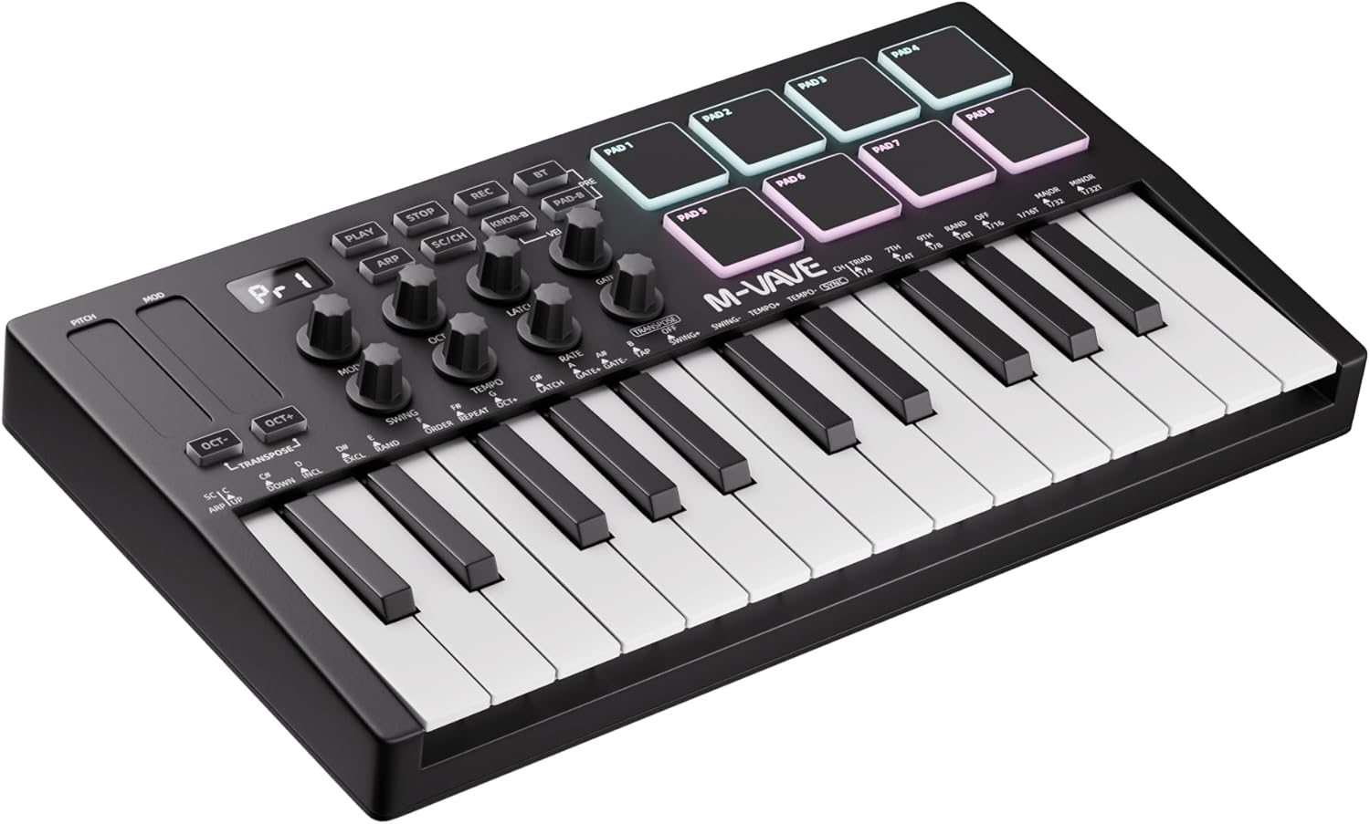 Amazon.com: DaierTek Midi Keyboard Controller 25 Key Portable Mini ...