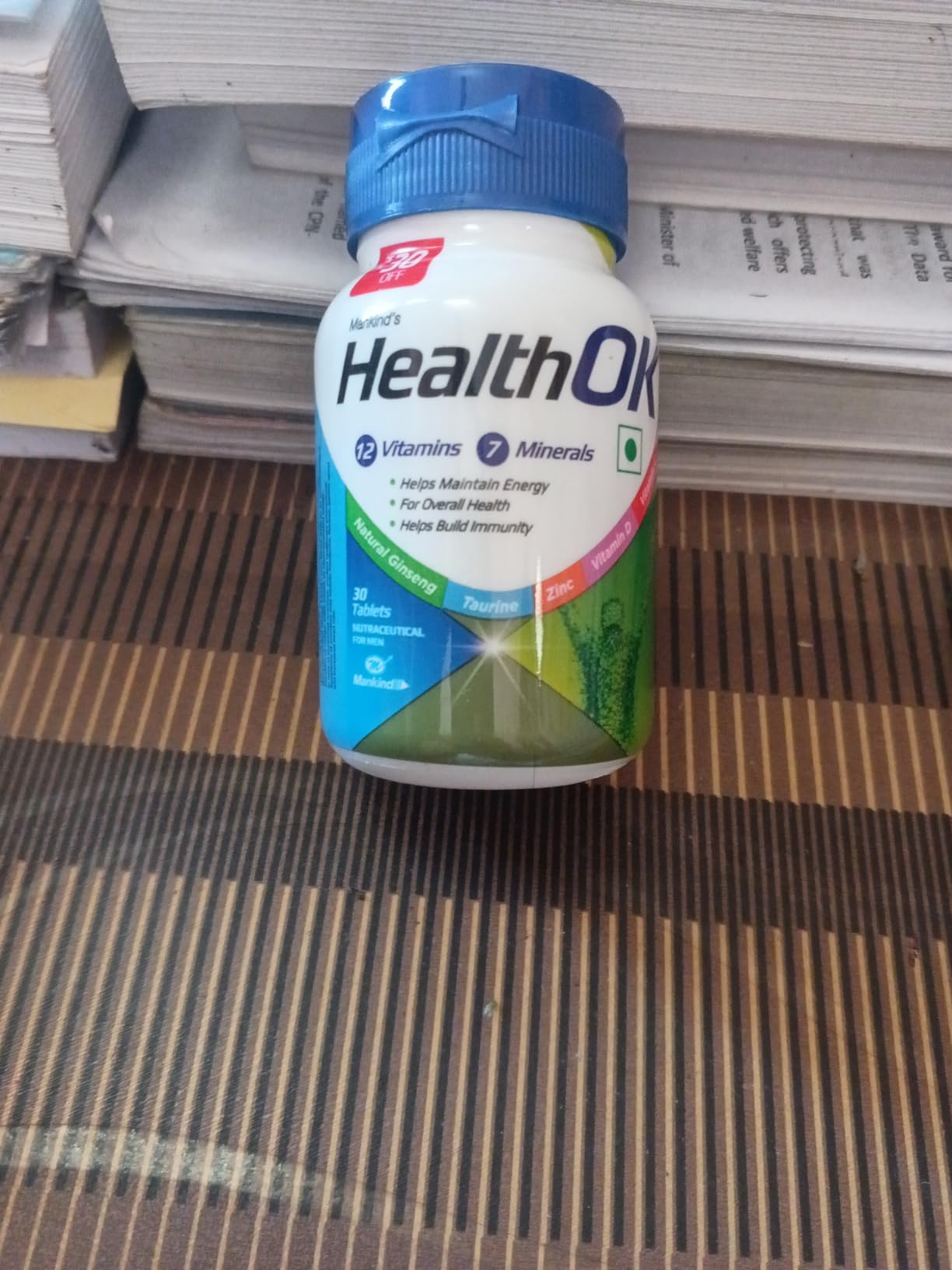 Mankind's Health OK Multivitamin With Natural Ginseng, Taurine Power ...