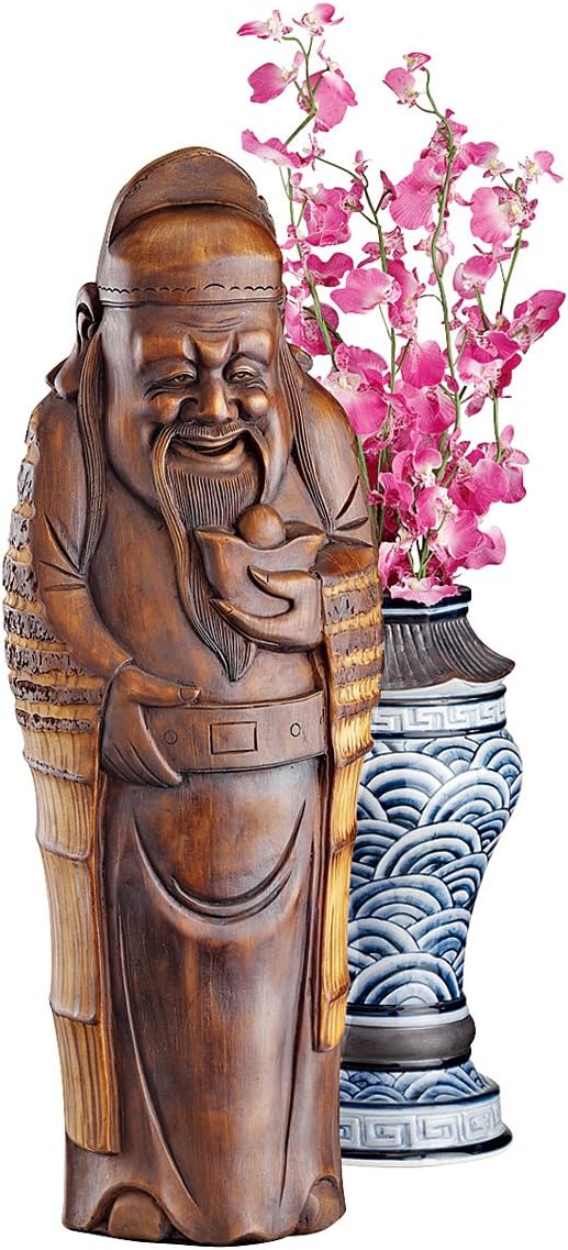 18.5" Asian Chinese Antique Replica Yuan Bao God of Luck Statue ...