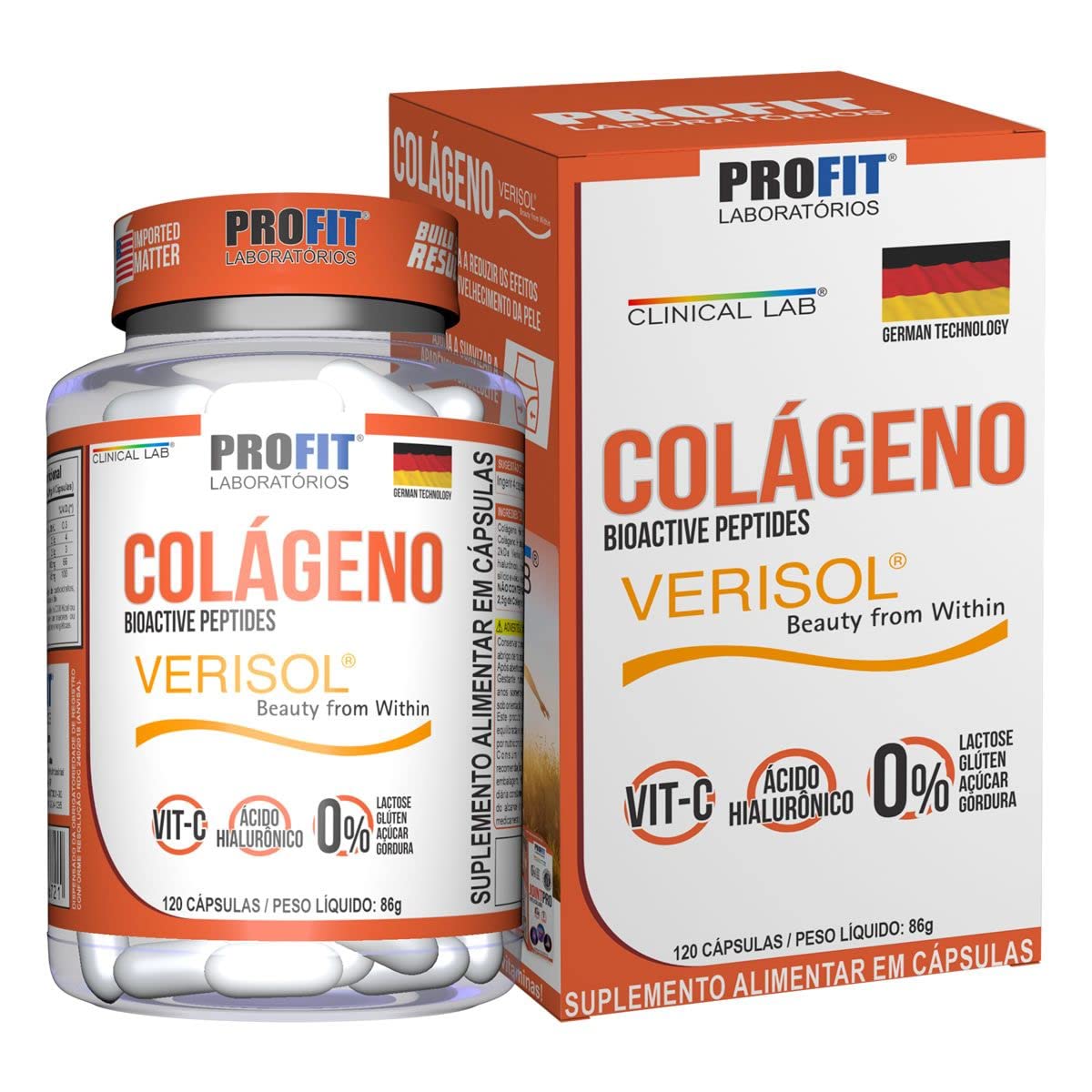 Colágeno Verisol - 120 Cápsulas - Profit Laboratórios | Amazon.com.br