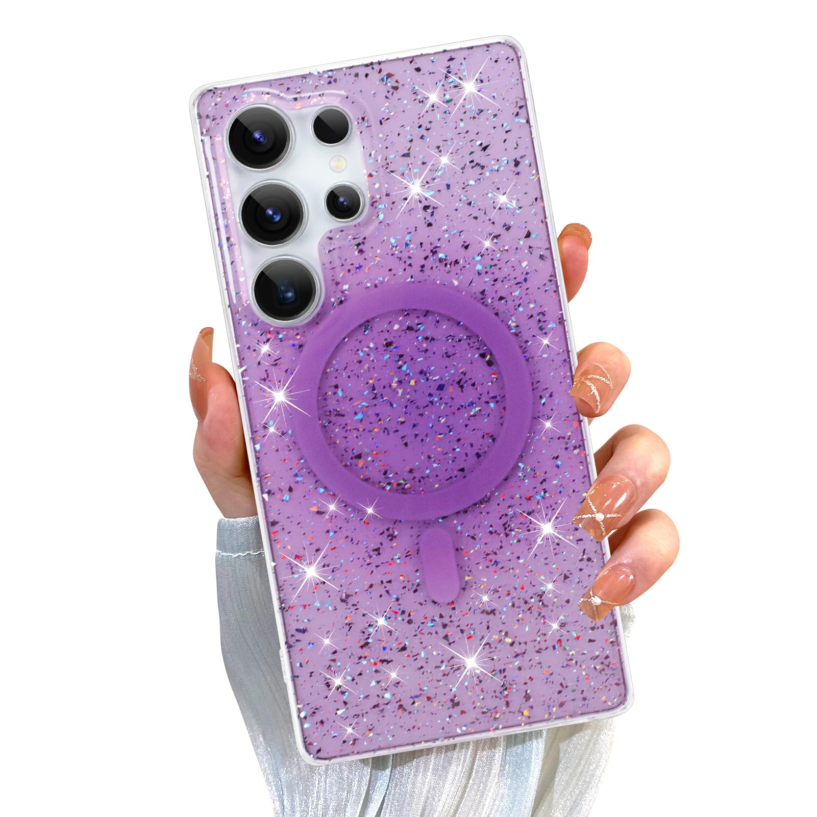 Amazon.com: ZIYE Galaxy S25 Ultra Case Magnetic Glitter Sparkly Bling ...