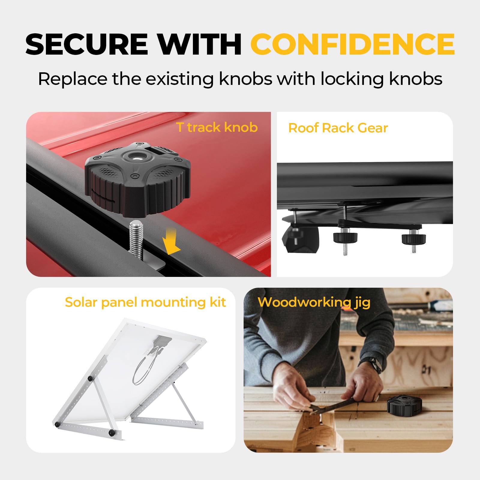 Snapklik.com : BougeRV M6 Locking Star Knob Universal Wing Knob Female ...