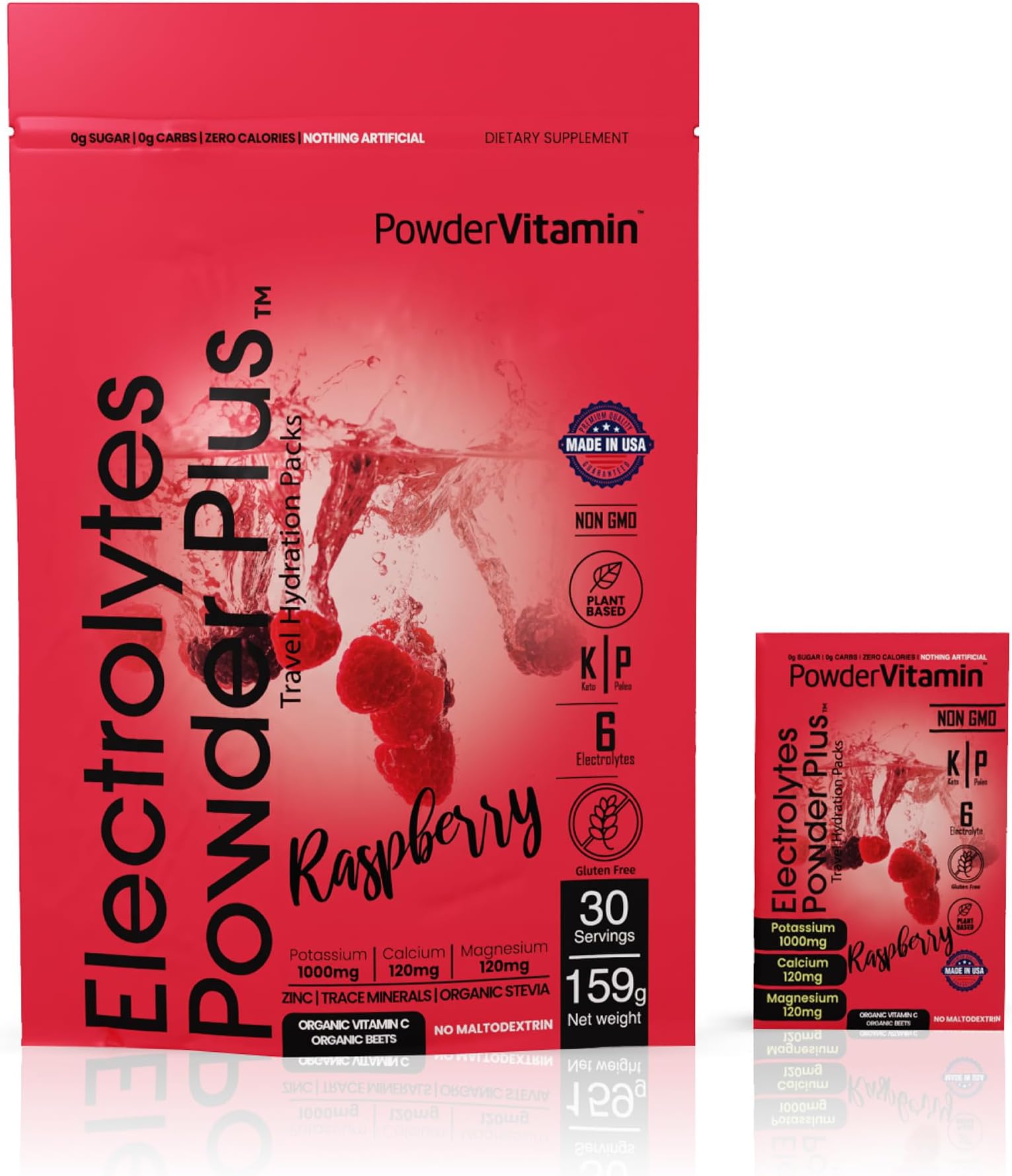 Amazon.com: PowderVitamin Electrolytes Powder Plus, Keto, Raspberry ...
