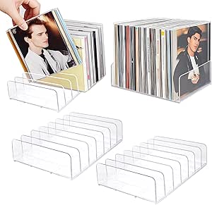 Amazon.com: Business King 4 Pcs Clear Acrylic CD Case Holder, Vinyl ...