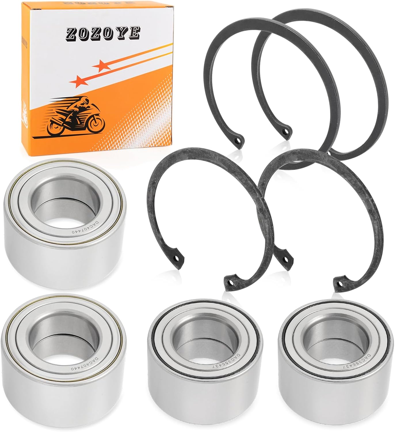 Amazon.com: Front and Rear Wheel Bearings + CIRCLIP Compatible with ...