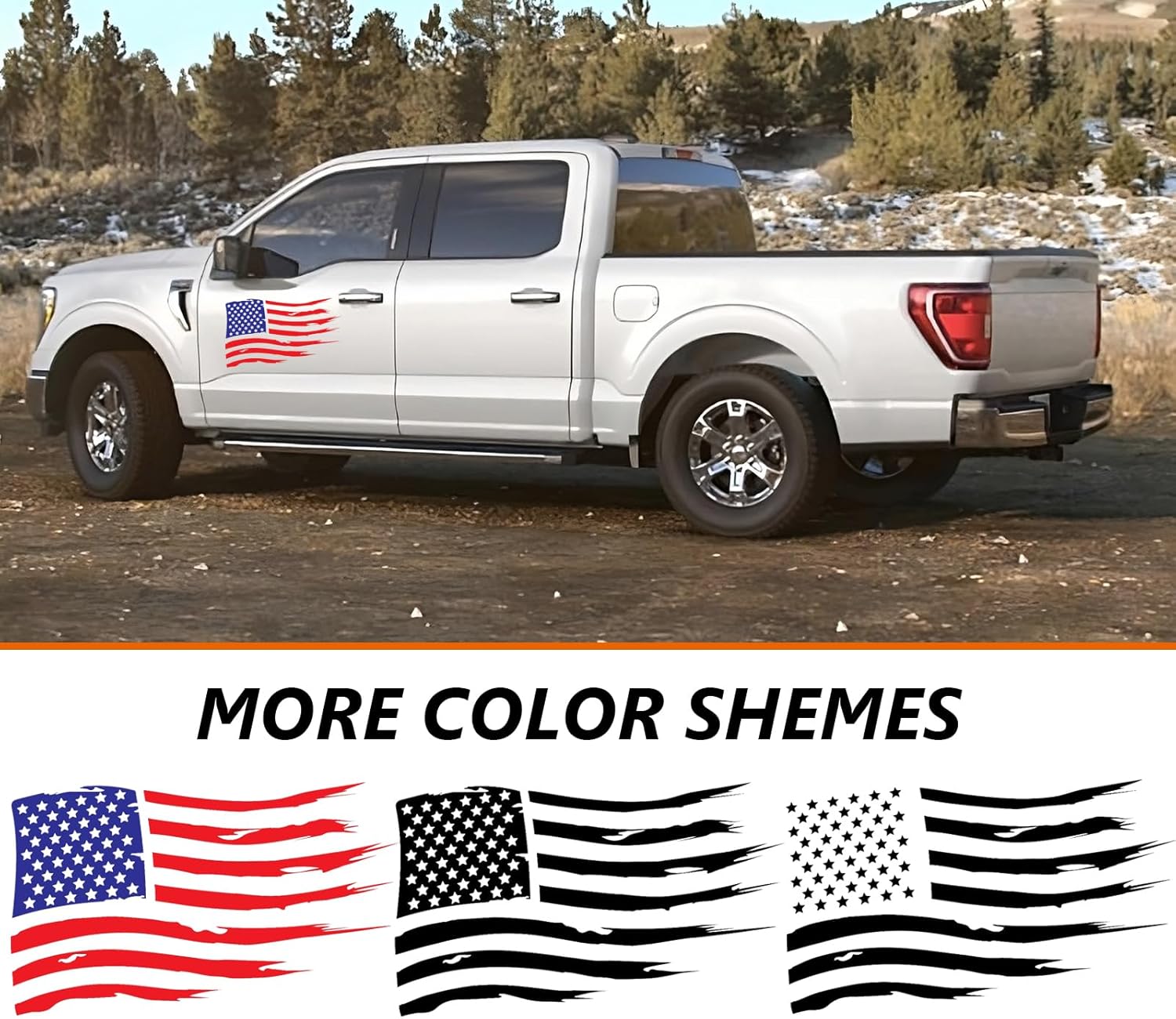 Calcomanía de vinilo con bandera estadounidense envejecida para caja de camioneta trasera, 20.47 ...