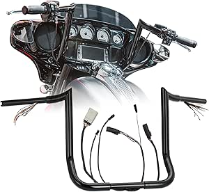 Pre-Wired 1 1/4" Fat Ape Hangers Street Glide Heated Grips Option 14 ...