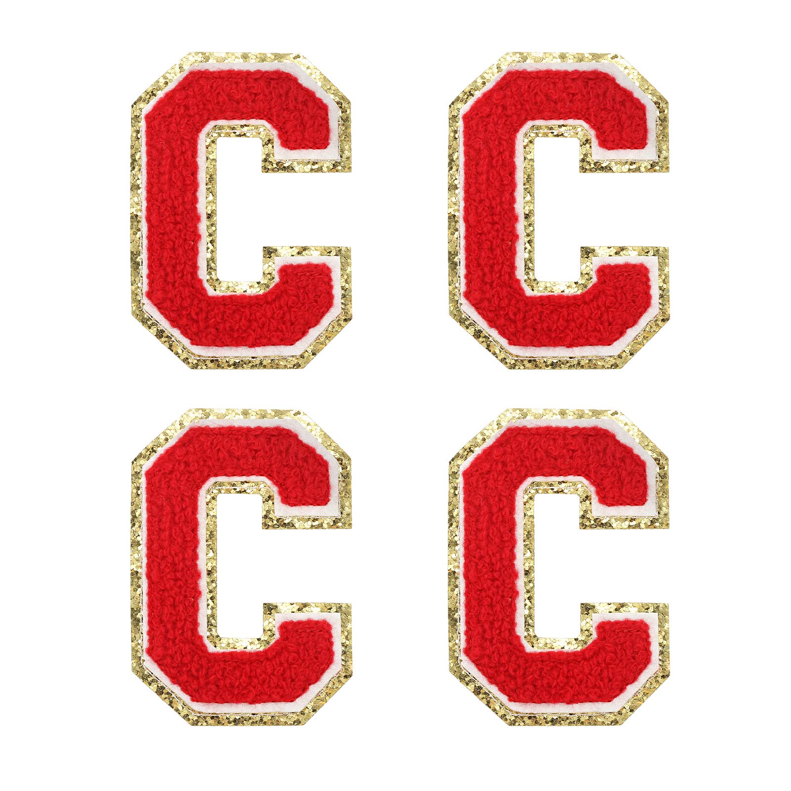 Amazon.com: MECCANIXITY 4Pcs Chenille Letter Patches Iron on Letter ...