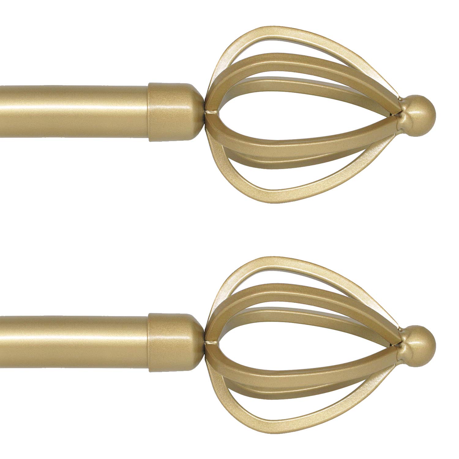 Buy KNOBWELL 3/4" Diameter Gold Curtain Rods 2 Pack, Adjustable Curtain ...