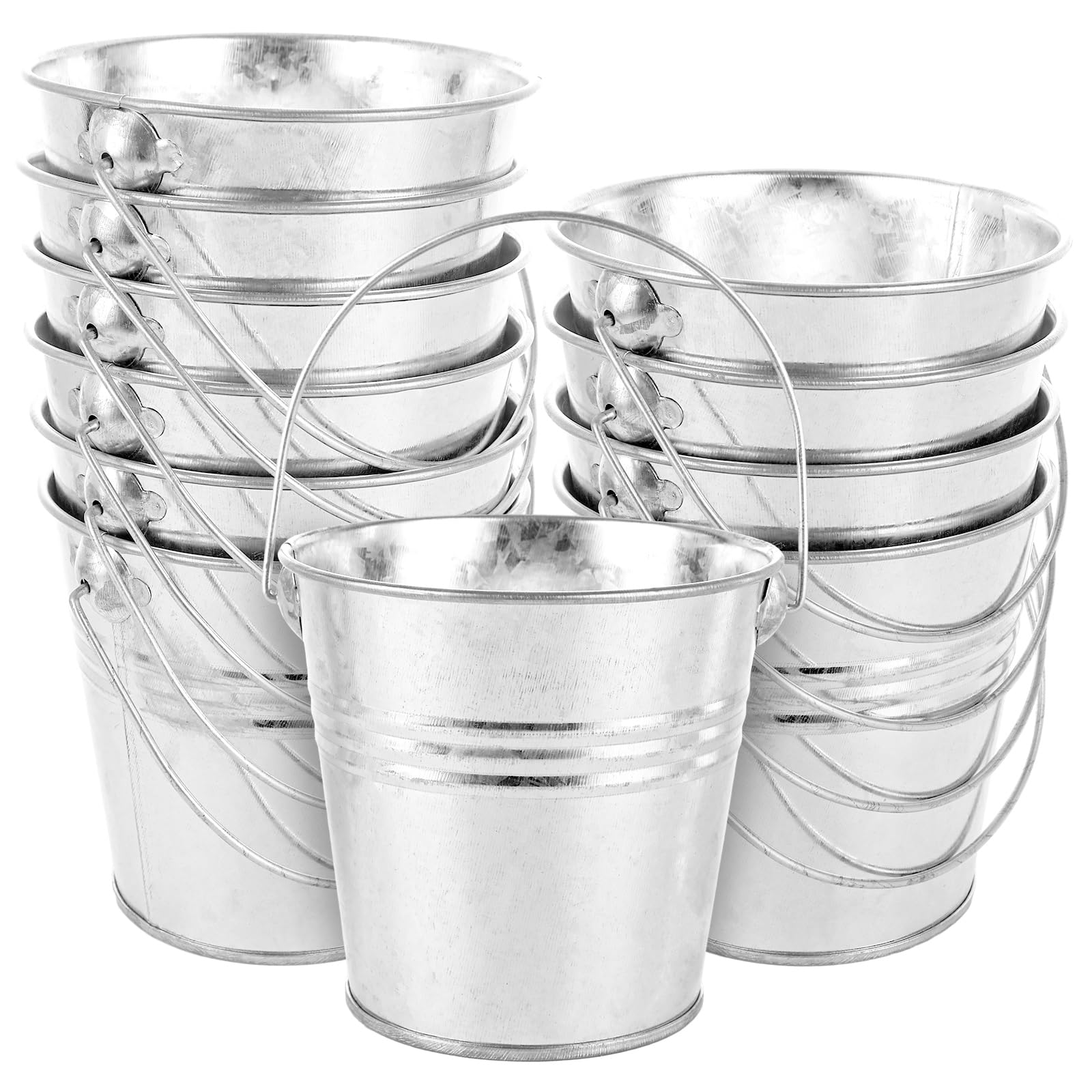 Amazon.com: 12PCS 4Inch Galvanized Buckets Small Galvanized Metal ...
