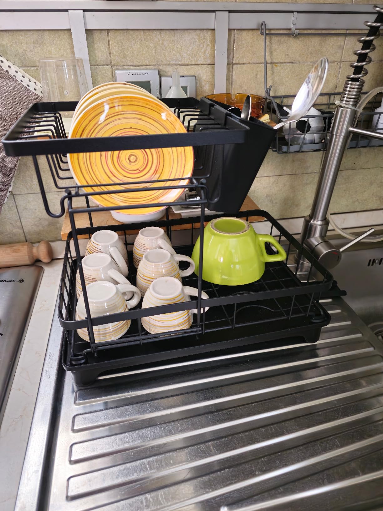 E-MANIS Scolapiatti,Piccolo Scolapiatti a 2 Livelli In e Scolapiatti ...