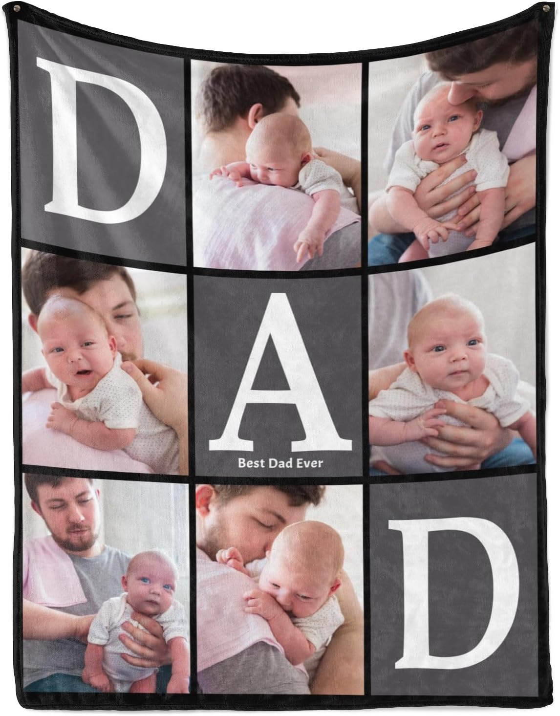 Amazon.com: YDQHLQW Custom Dad Blanket with 6 Photos, Personalized ...