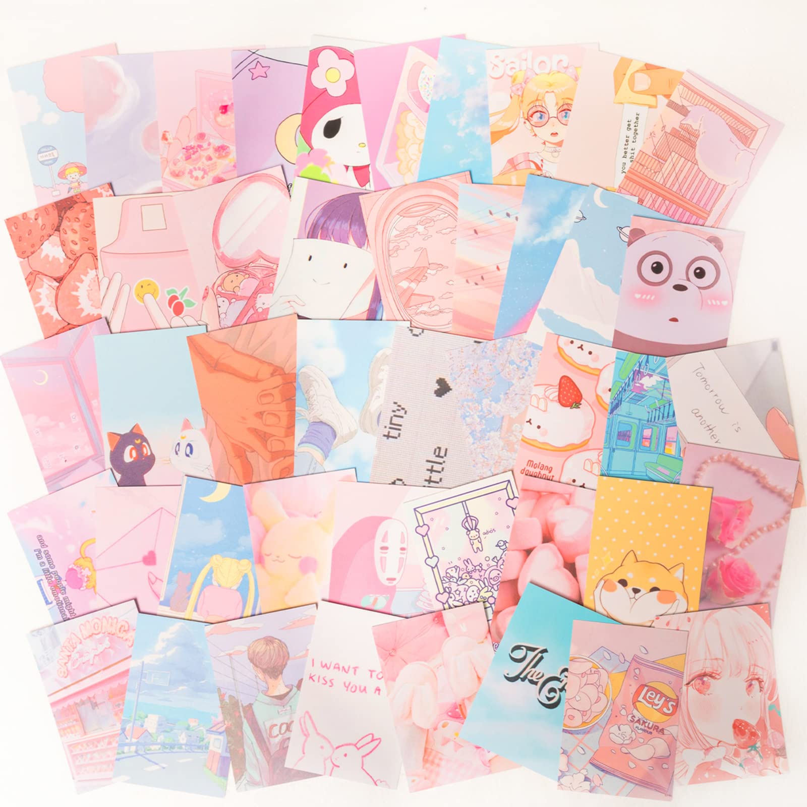 GENSTEUO Kawaii Anime Wall Collage Kit Aesthetic Pictures, 50 Set 4x6 ...