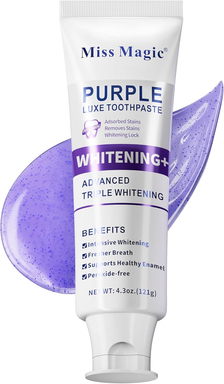 Amazon.com : Miss Magic Purple Luxe Whitening Toothpaste – Fluoride ...