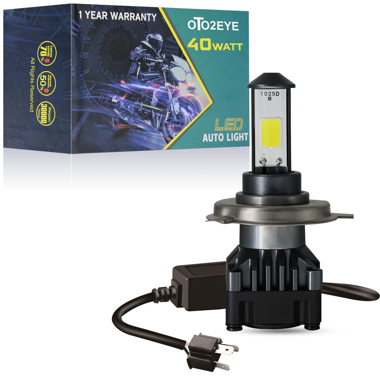OTO2EYE 1 YEAR WARRANTY 40W High Bright H4 LED Headlight Bulb for Bike ...