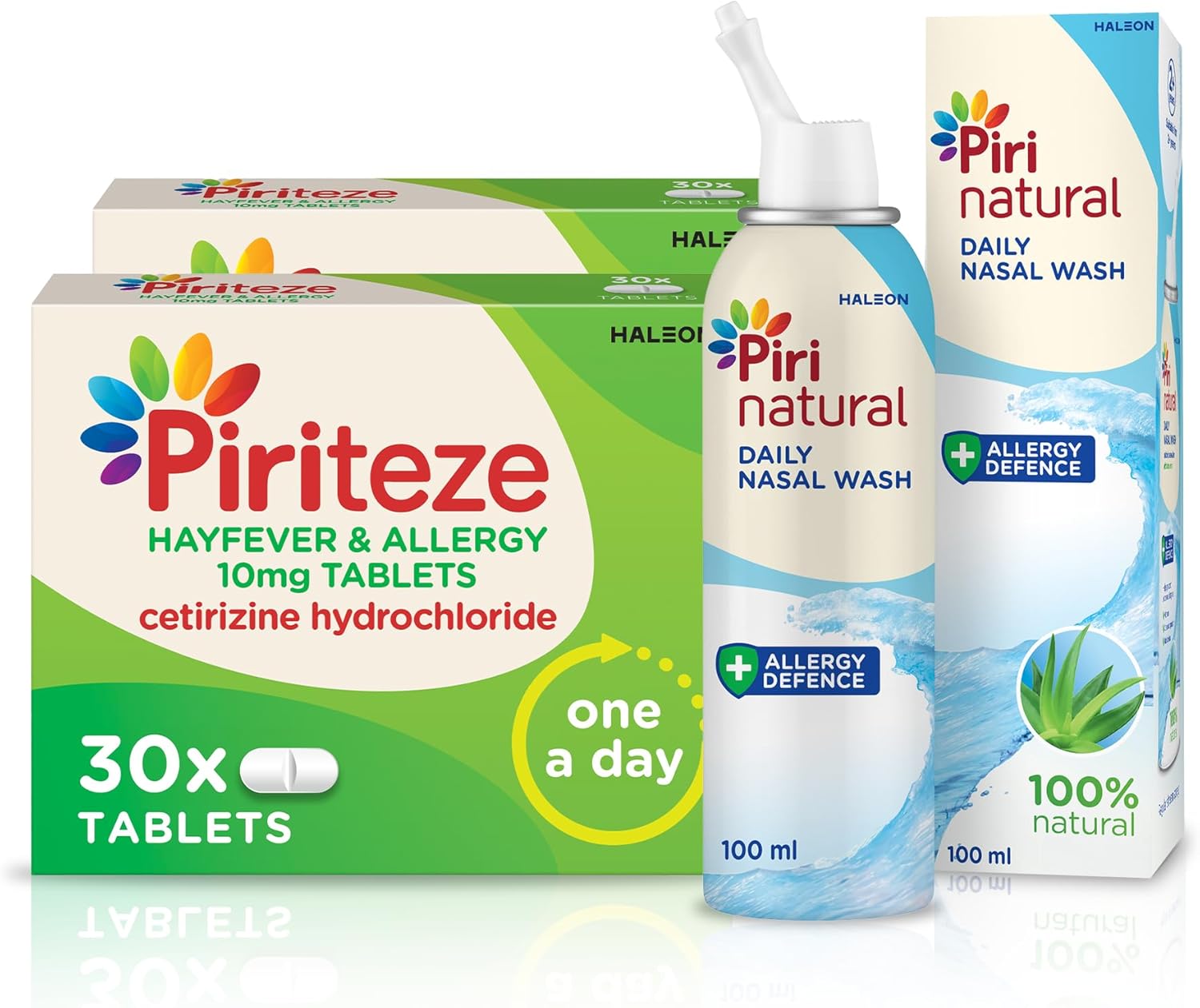Piriteze Allergy Relief Antihistamine Tablets (60) & Pirinatural ...
