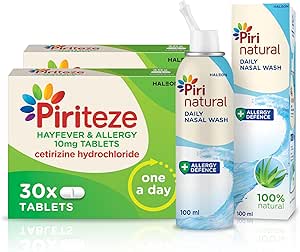Piriteze Allergy Relief Antihistamine Tablets (60) & Pirinatural ...