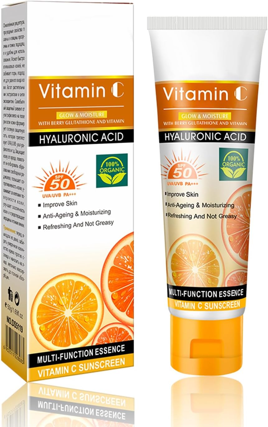Advanced Sun Cream Spf 50+,Face Sunscreen With Vitamin C,SPF 50 Face ...