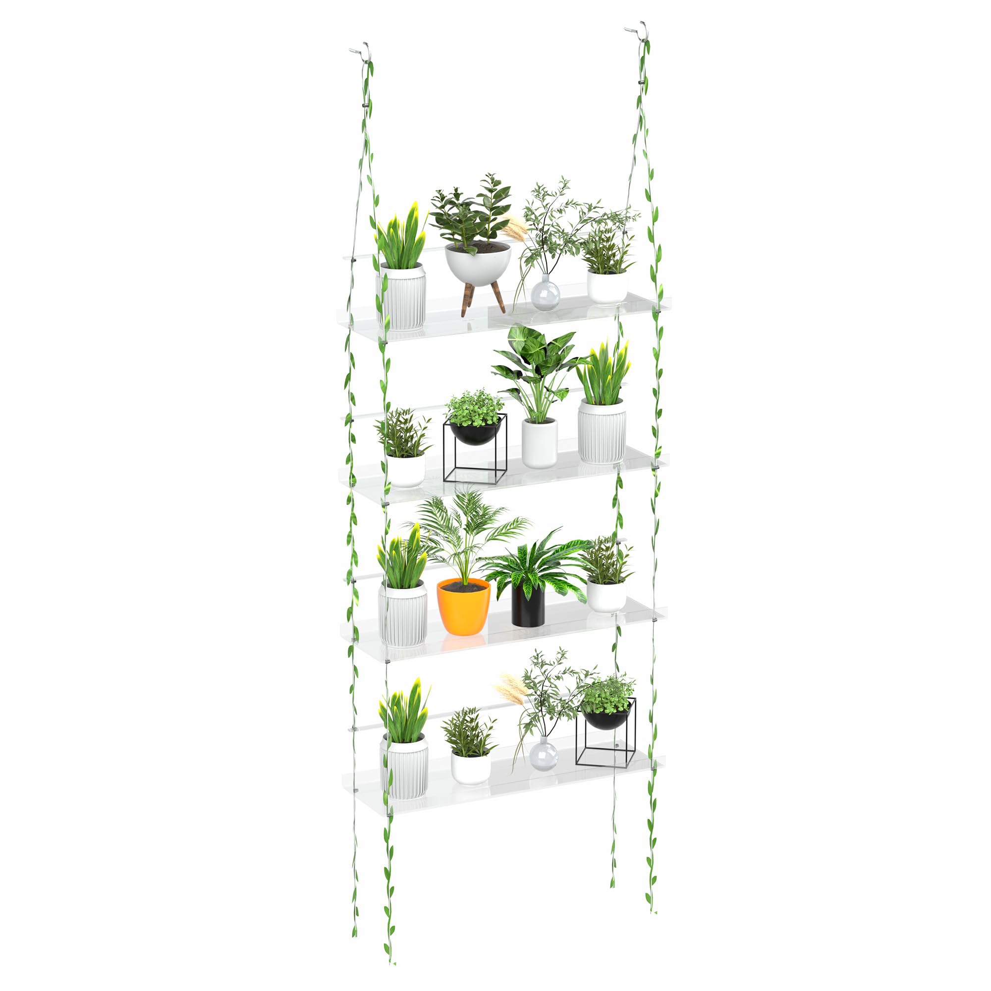 Snapklik.com : 4-Tier Clear Acrylic Hanging Window Plant Shelves ...