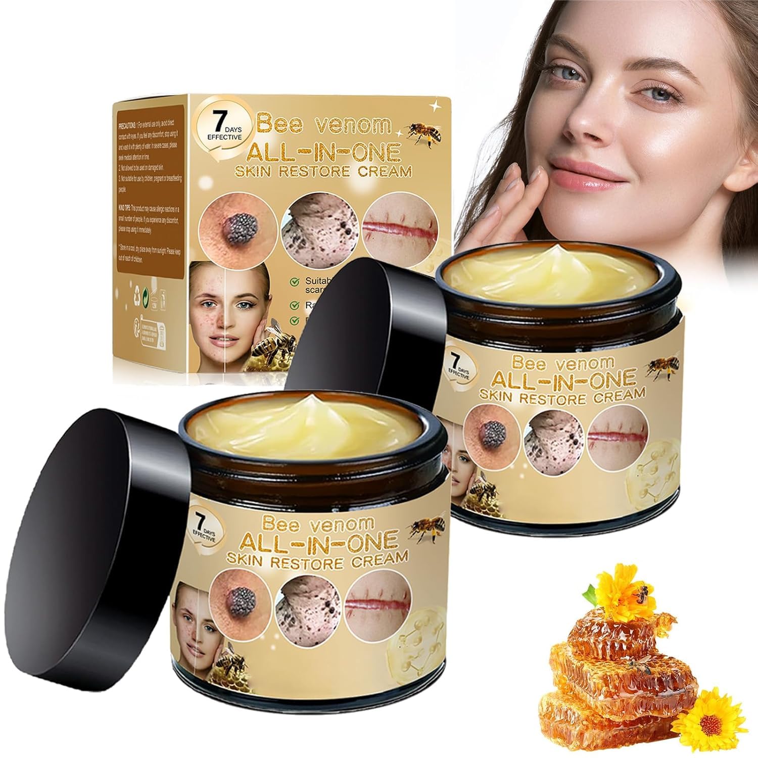 Amazon.com: Bee Venom All-In-One Cream, Bee Venom Skin Treatment Cream ...