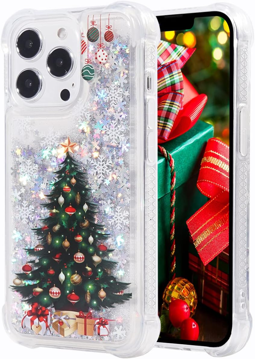 Amazon.com: iPhone 13 Christmas Tree Lights Snowflakes Snowy Night Xmas ...