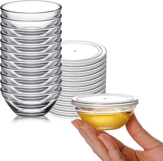 Amazon.com: beroca 3in Mini Glass Bowls with Lid, 12 pcs 2.5oz Small ...