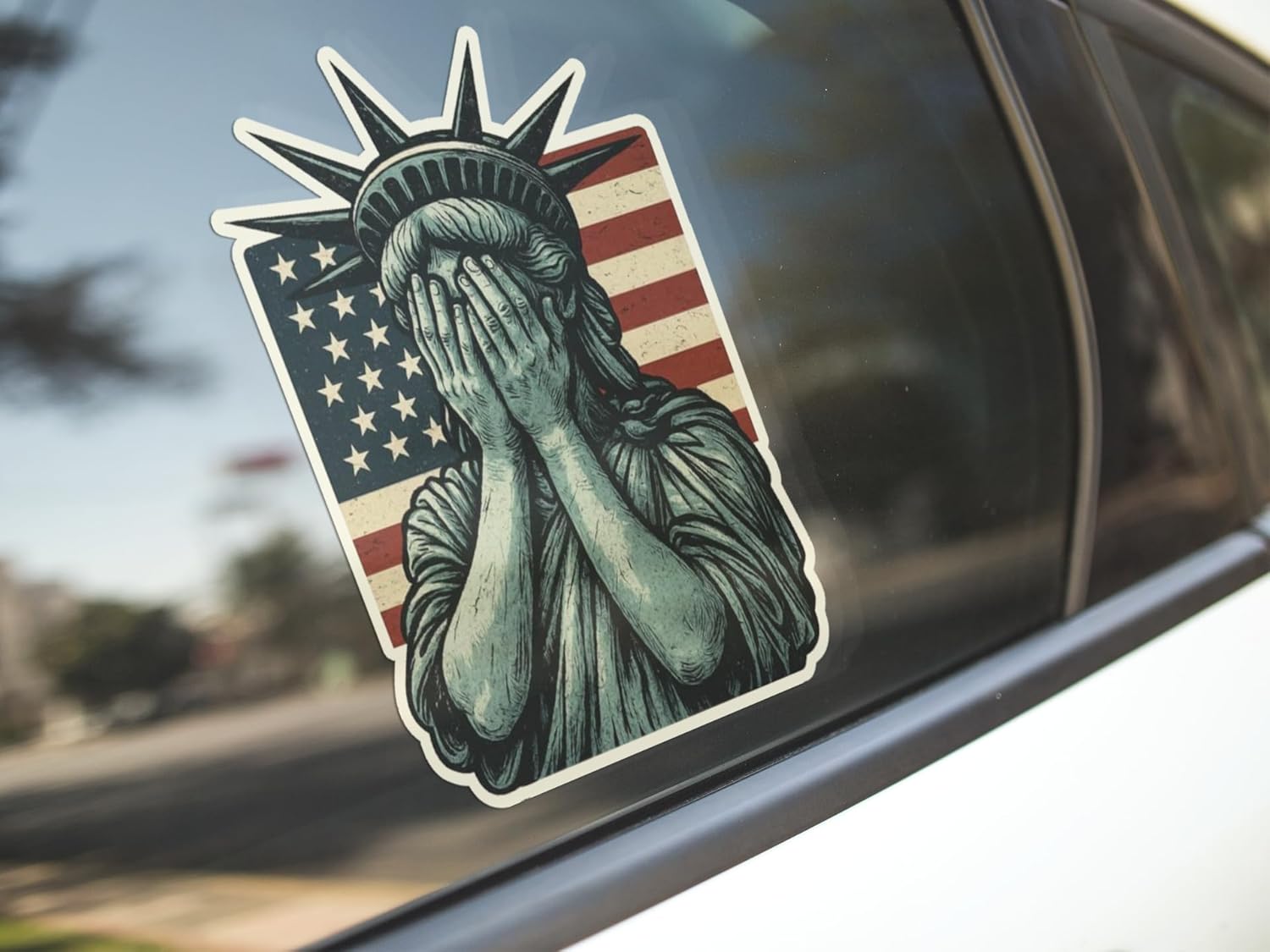 Amazon.com: Weeping Statue of Liberty Sticker — Sad Crying Tears ...