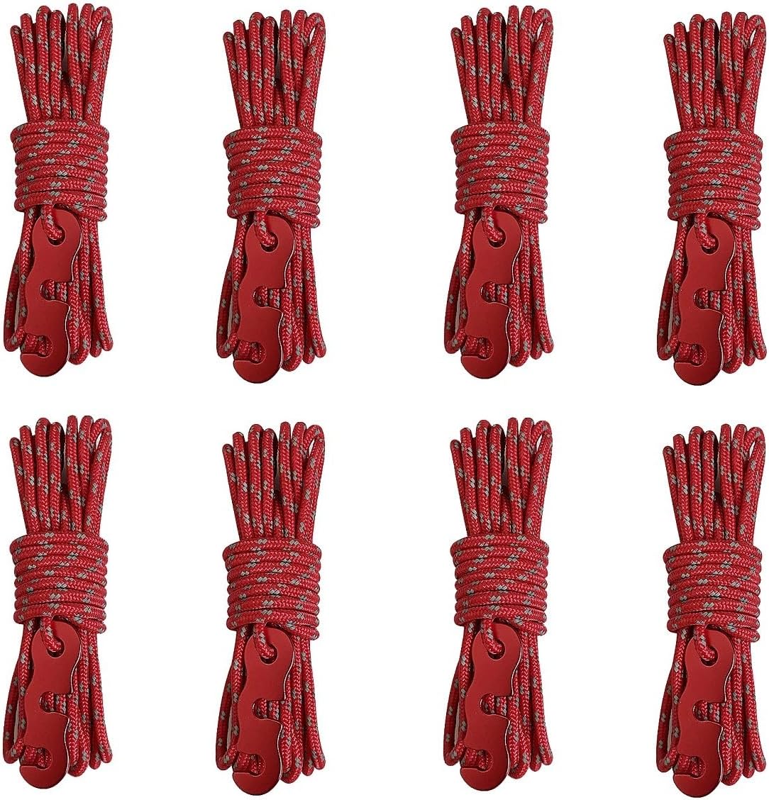 Amazon.com : Flowden Tent Wind Ropes with Tensioners Cord Adjuster ...