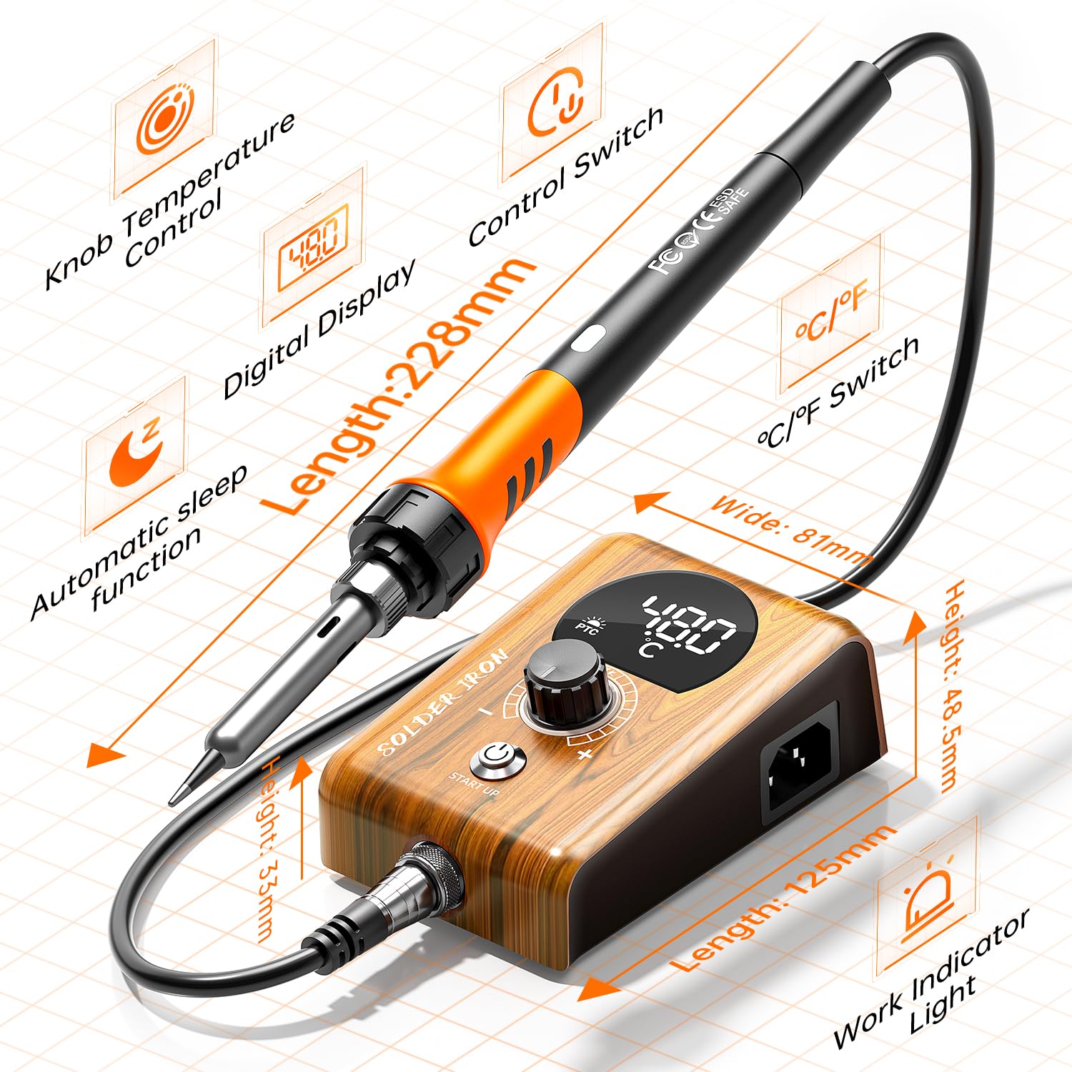 Snapklik.com : 90W Digital Display Soldering Station, Stable Knob ...