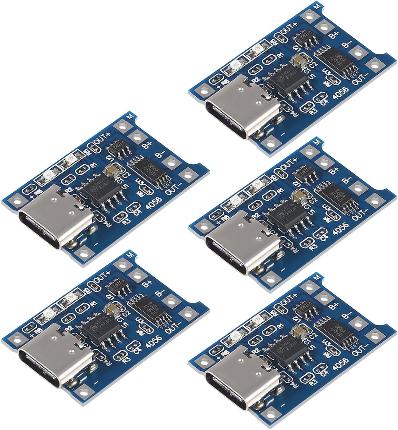 Amazon.com: 5pcs TP4056 Type-C USB 5V 1A Lithium Battery Charger Module ...
