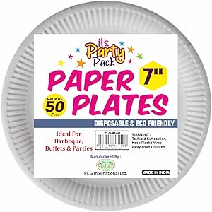 7” Paper Plates – Pack of 500 Round White Paper Plates Medium Size ...