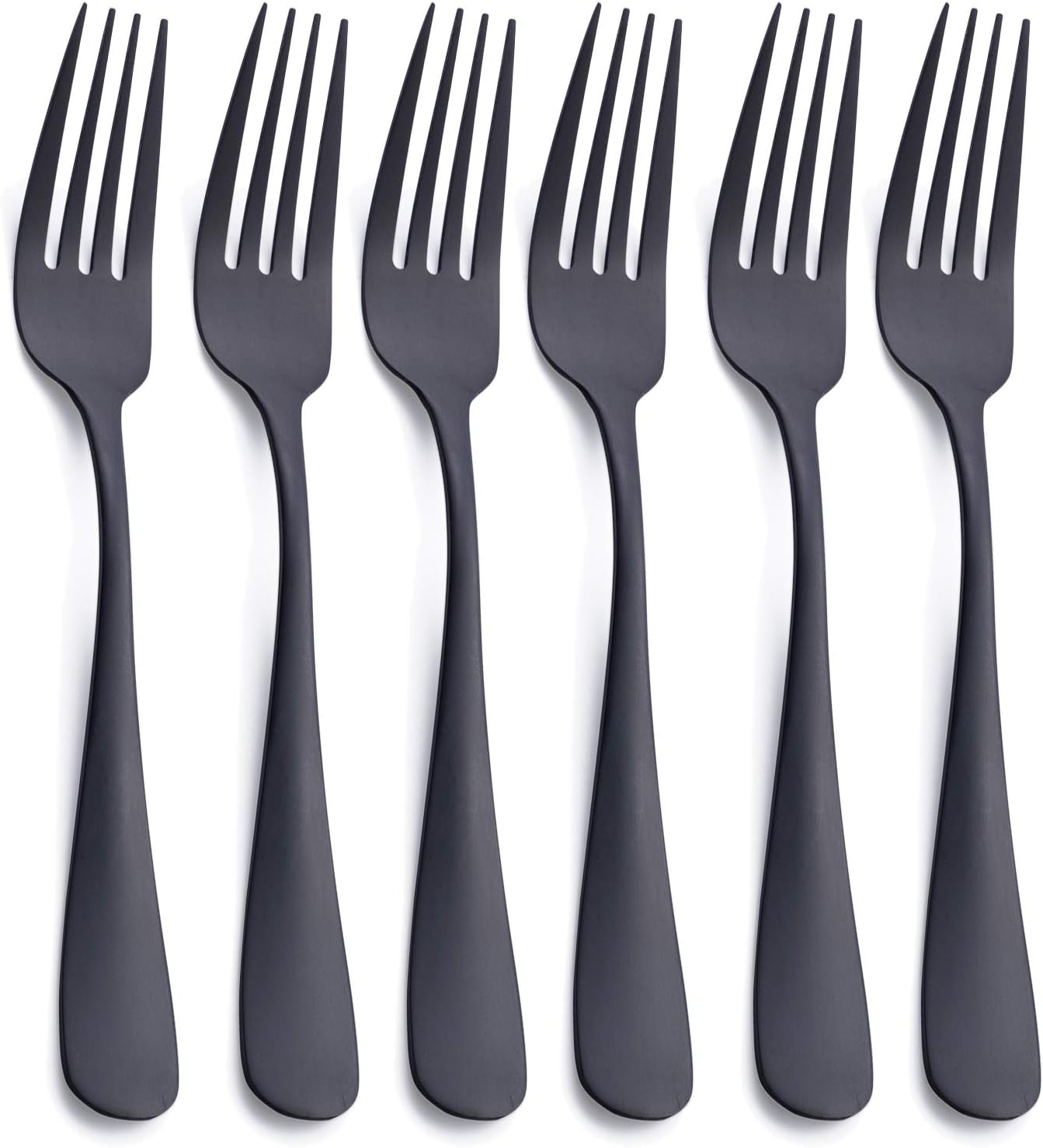 Amazon.com | Gugrida Matte Black Dinner Fork Set of 6, 7.48 inches ...