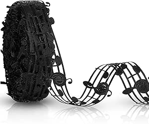 Amazon.com: Shappy 4 Rolls Music Note Ribbon Hollow Grosgrain Engraved ...