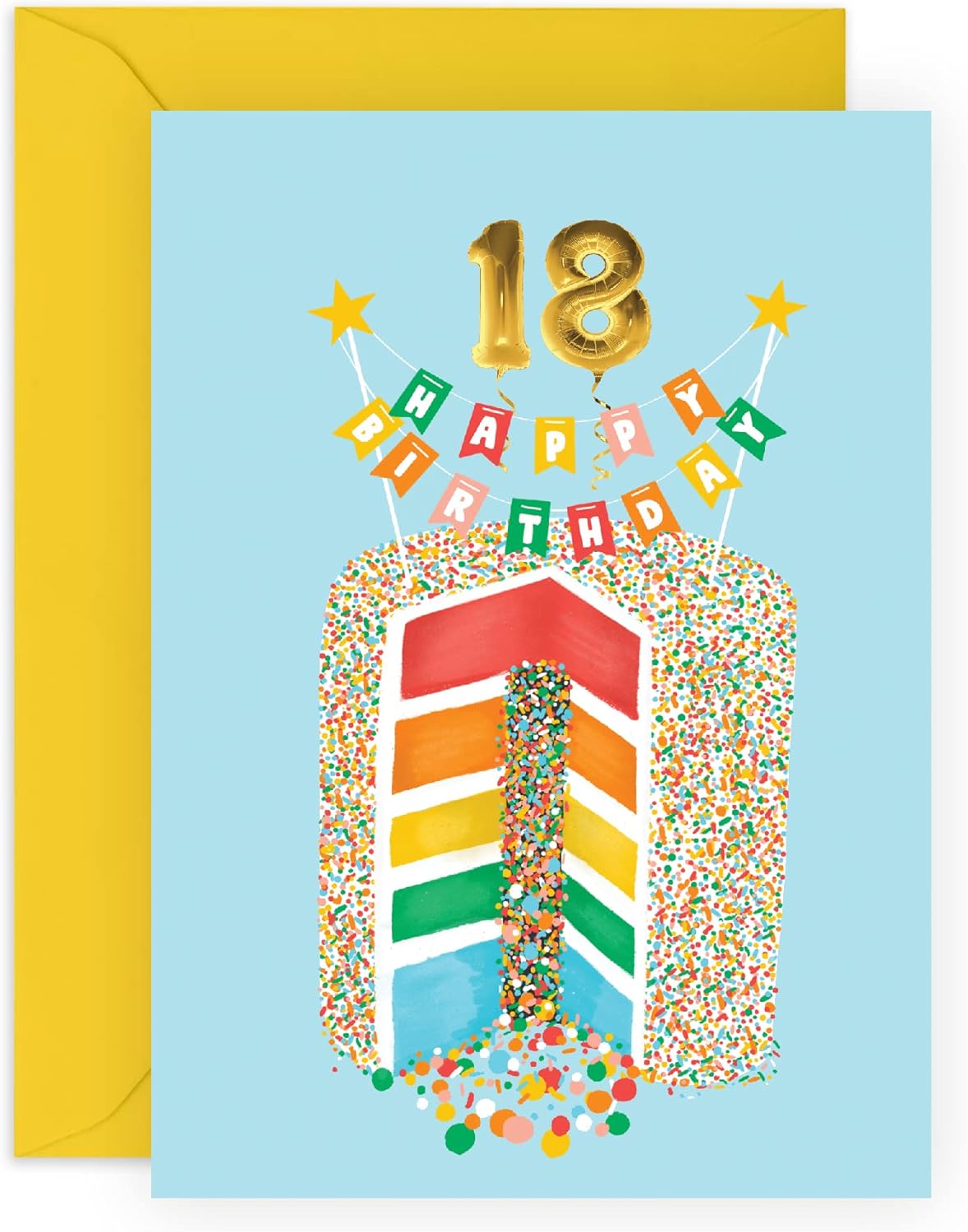 Central 23 18th Birthday Card - Rainbow Cake - Daughter 18th Birthday ...