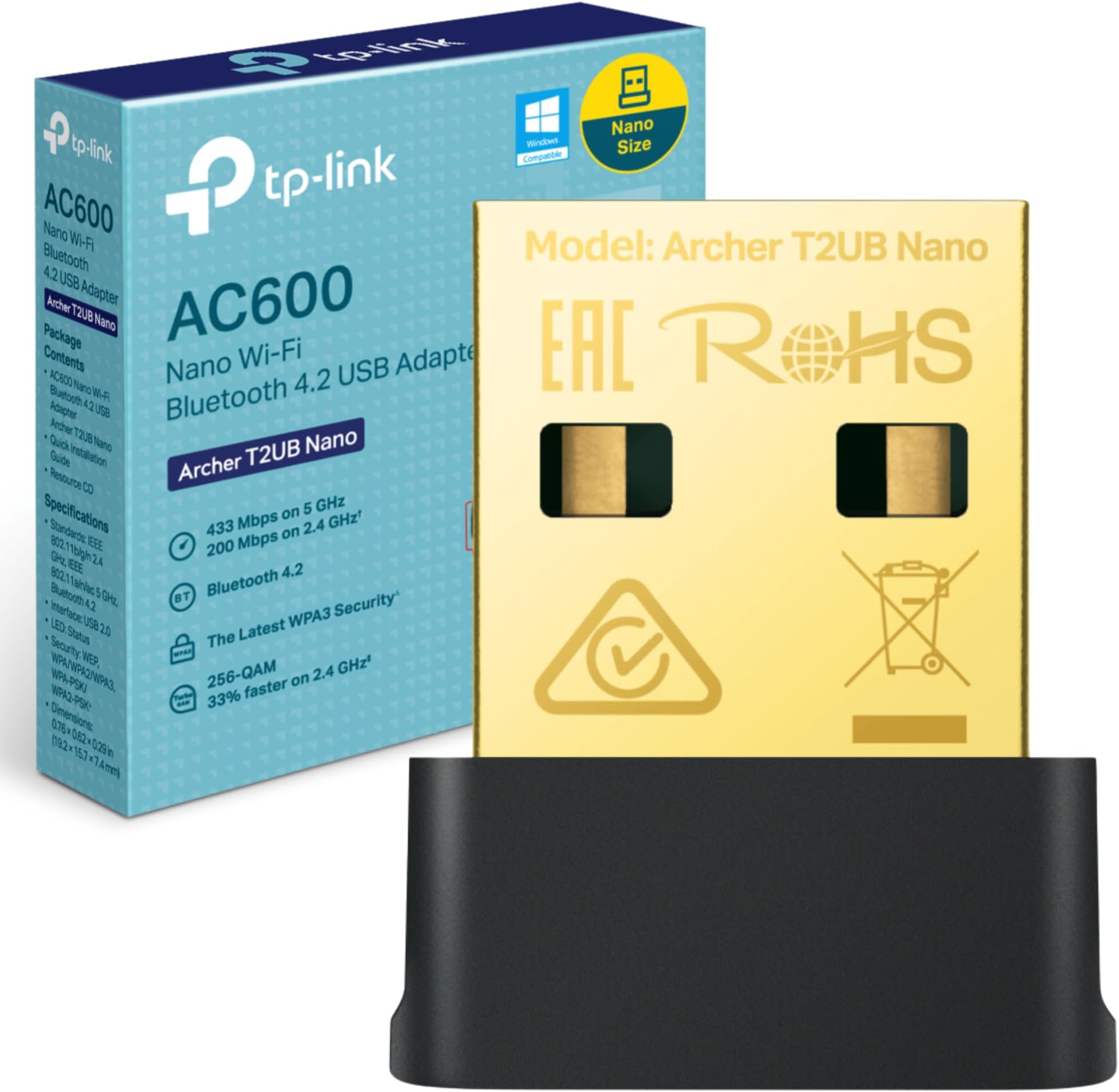 TP-Link AC600 Nano Wi-Fi Bluetooth 4.2 USB Adapter, Dual Band Wireless ...