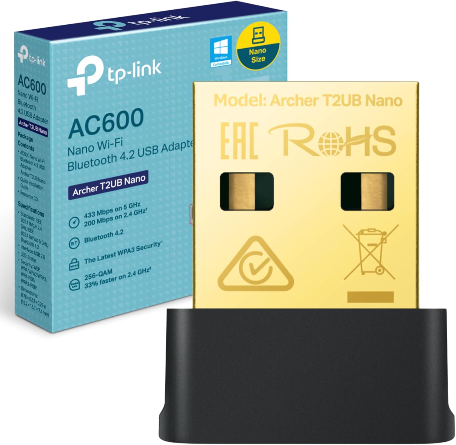 TP-Link AC600 Nano Wi-Fi Bluetooth 4.2 USB Adapter, Dual Band Wireless ...