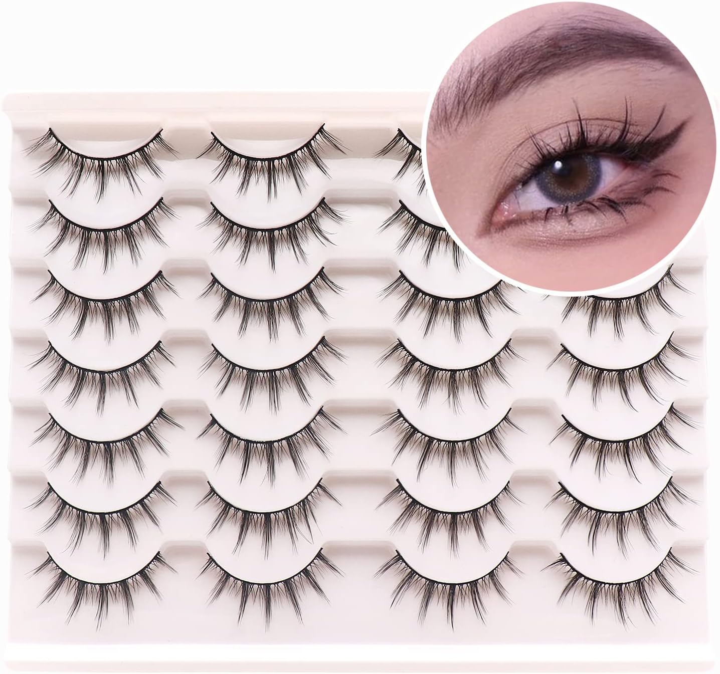 Amazon.com: Manga Lashes Natural Look Anime False Eyelashes Individual ...